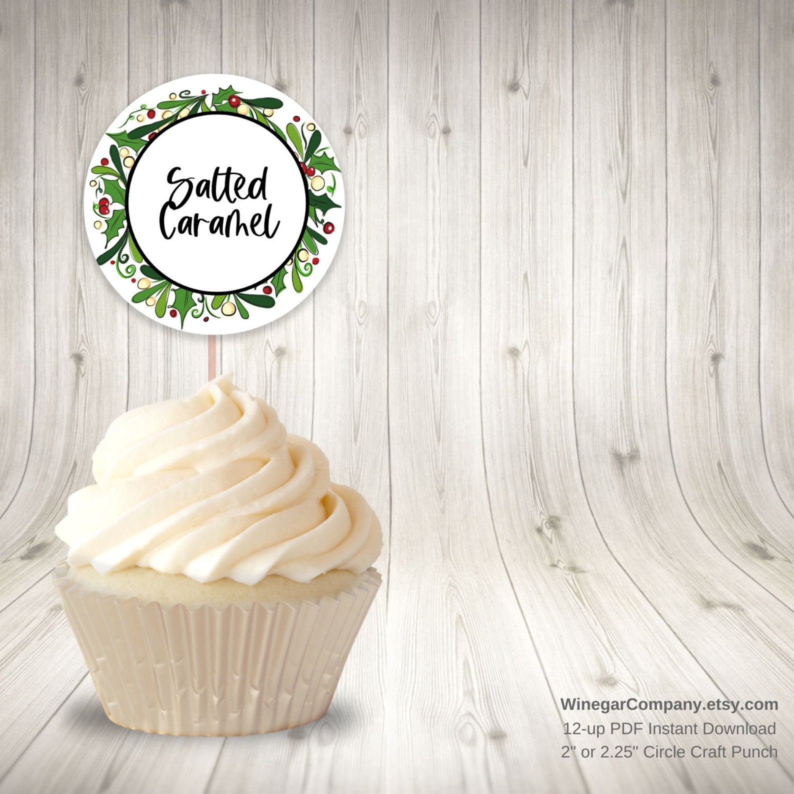 EDITABLE Circle Christmas Wreath Labels 2 Inch Circle - Etsy