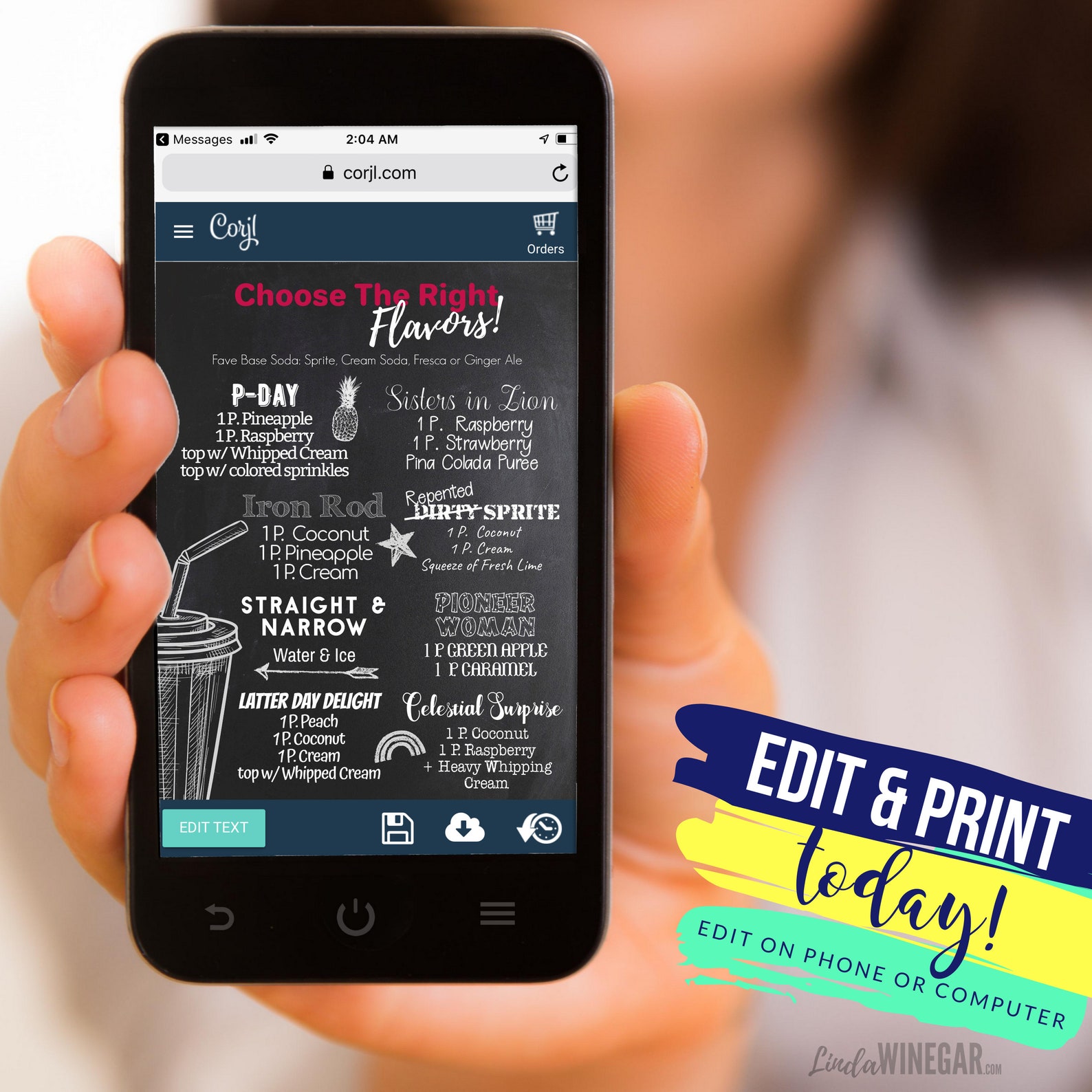 Editable Soda-lighted Soda Menu | Latter Day Saint Soda Bar Menu ...