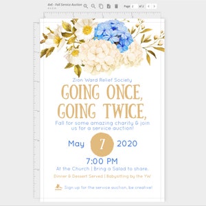 Fall or Spring Service Auction Invite | LDS Relief Society Activity ...