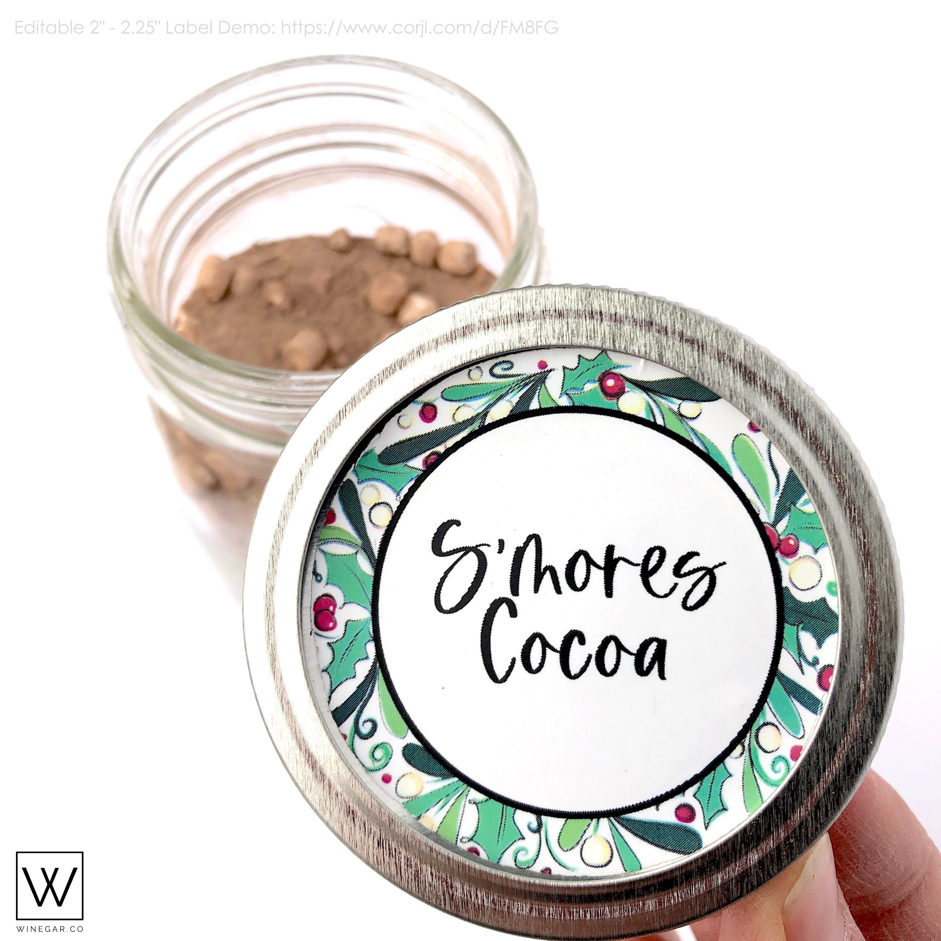 EDITABLE Circle Christmas Wreath Labels 2 Inch Circle Christmas Jar ...