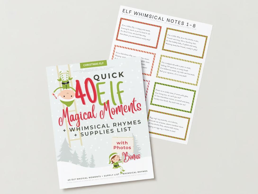 40 Christmas Elf Ideas With Rhyming Poems (PDF) - Etsy