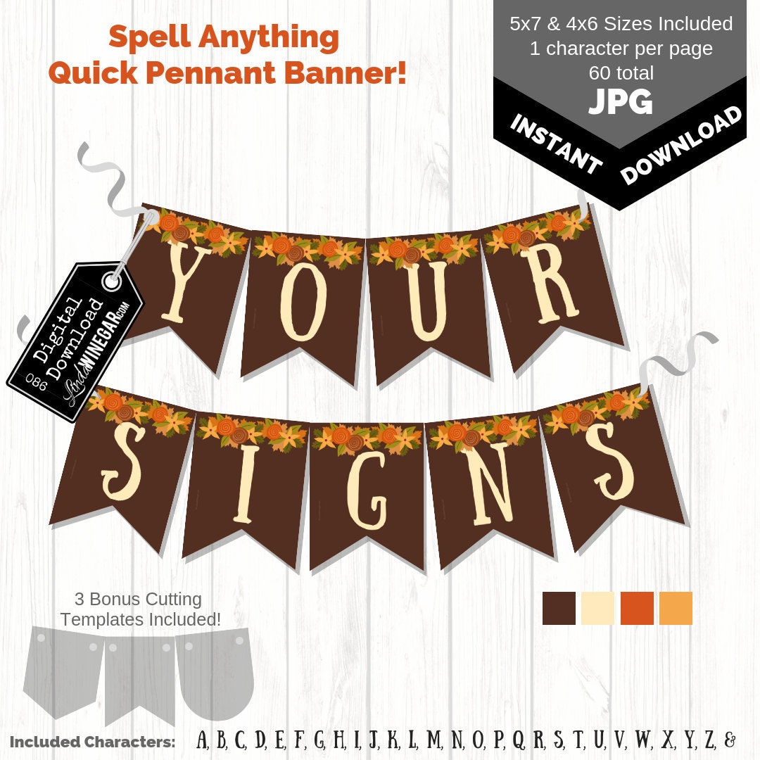 Printable Pennant Banner | Fall Banner | Relief Society Service Auction ...