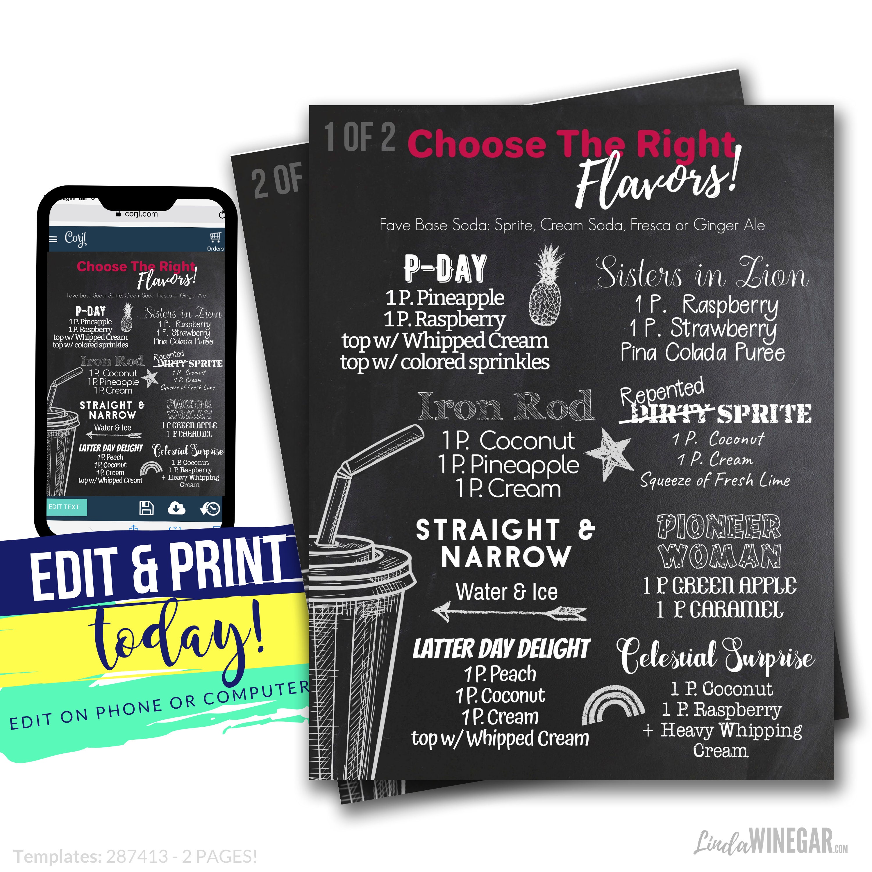 Soda Drink Menu