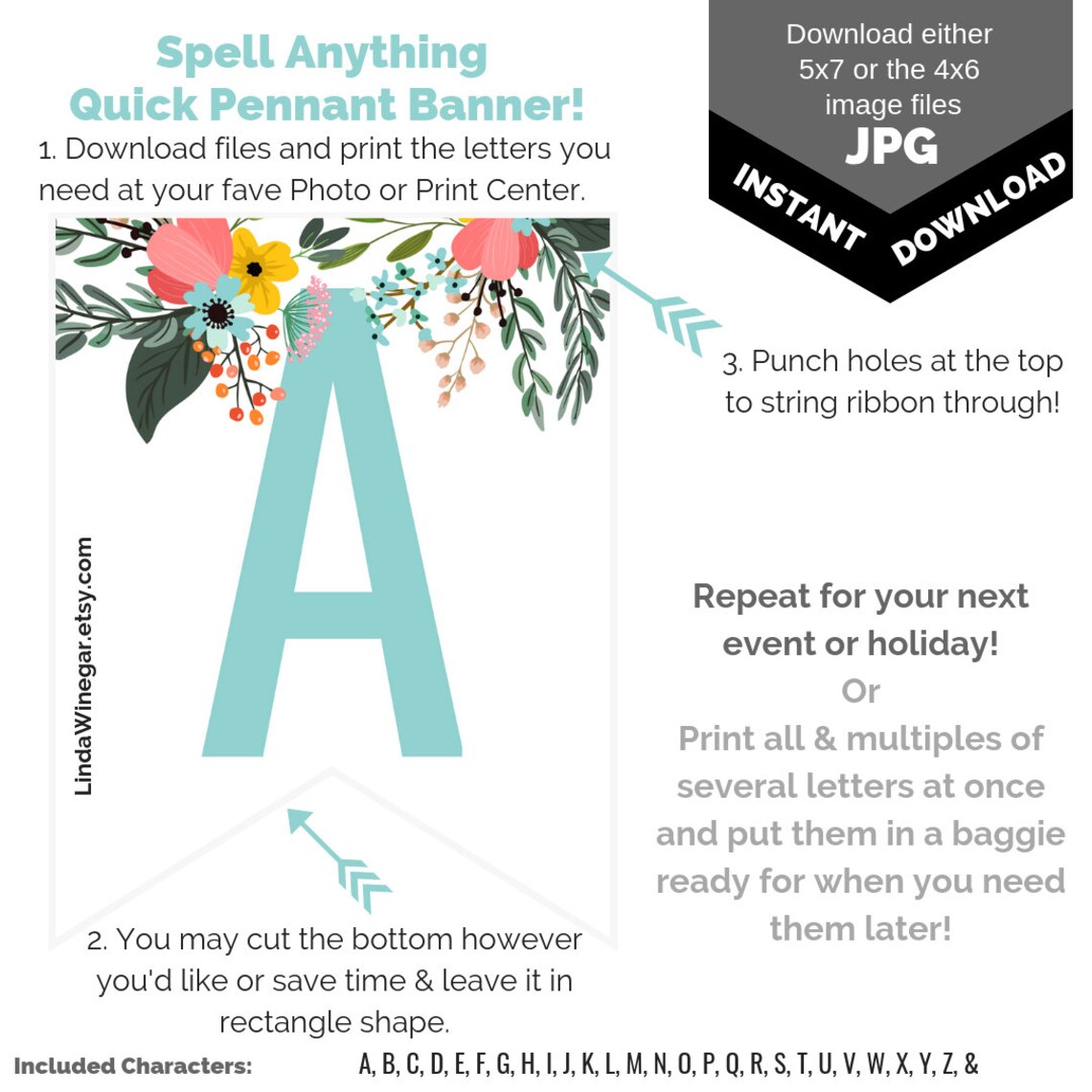 Speedfriendshipping Notched Banner Printable Pennant Banner - Etsy