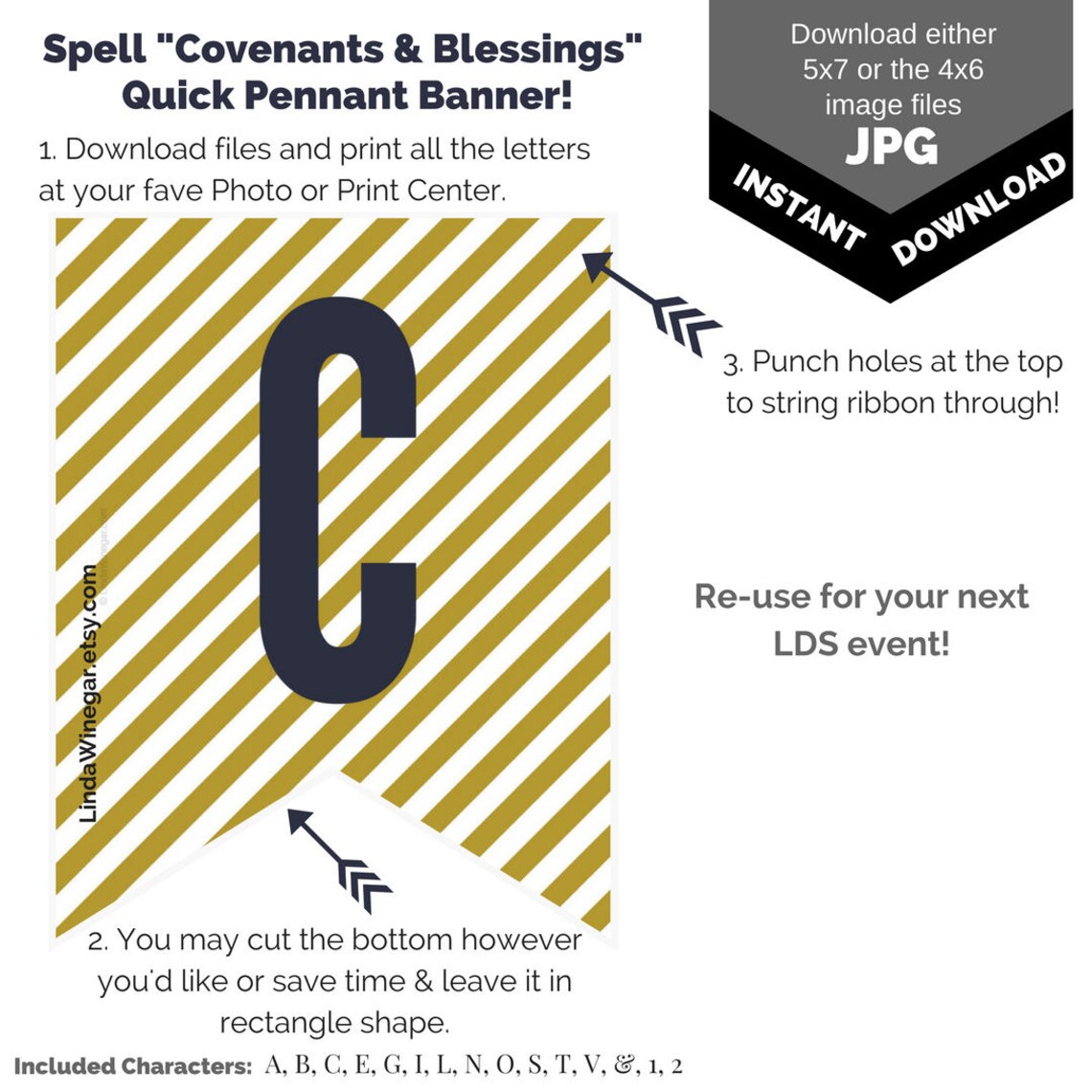 Temple and Priesthood Preparation Banner | Navy, Gray, Gold | LDS ...