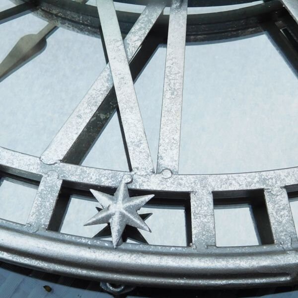 Mirror Silver Iron Roman Skeleton Wall Clock - Etsy UK