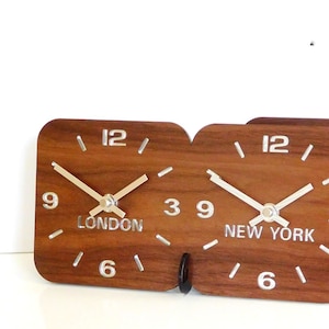 Personalised Walnut Time Zone Desk and Mantel Clock - Etsy