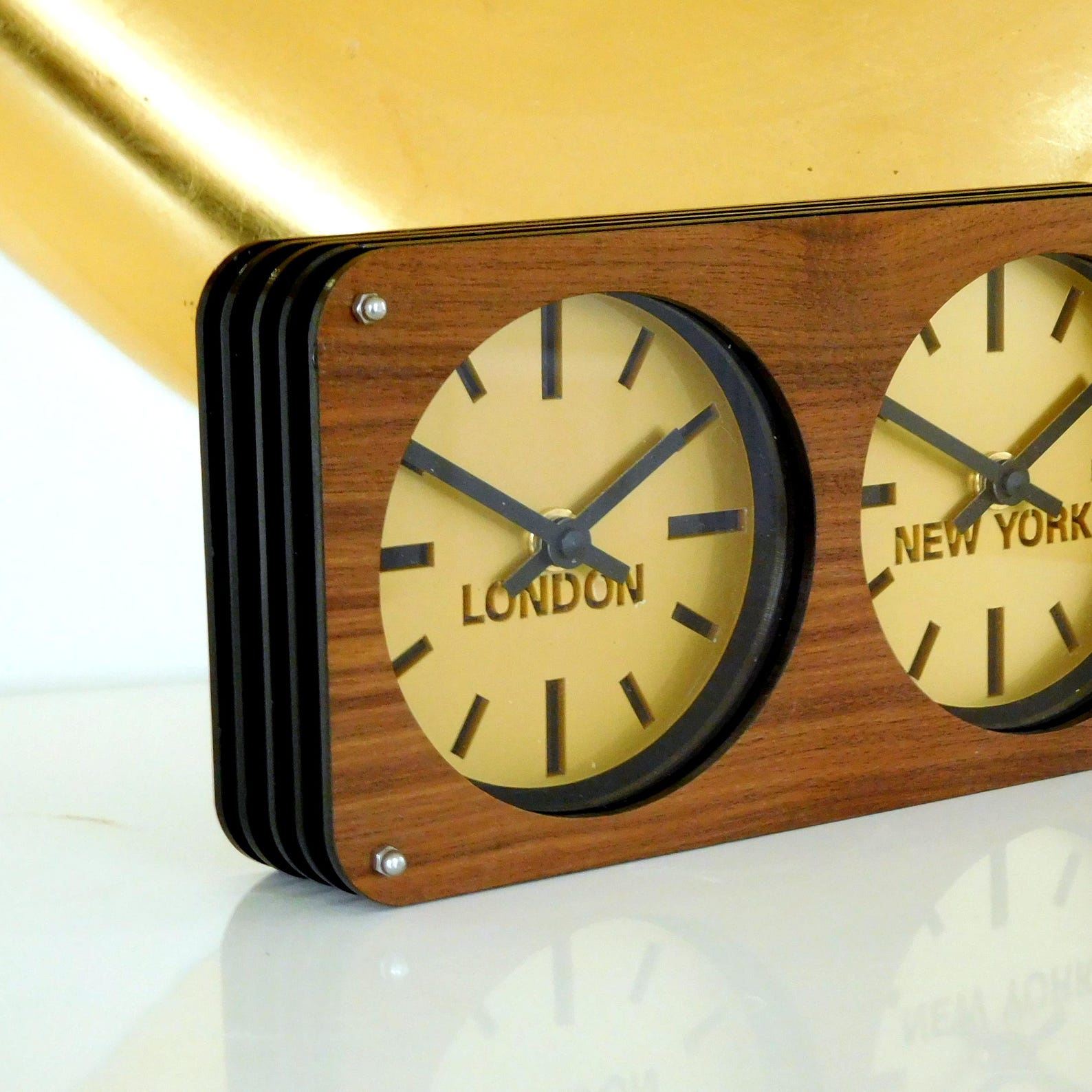 Spirit Walnut Timezone Desk-wall Clock - Etsy
