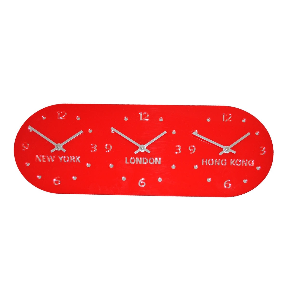 Red Gloss Acrylic Personalised Retro Timezone Wall Clocks - Etsy