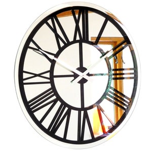 Roco Verre Bevelled Mirror Skeleton Wall Clock Large - Etsy