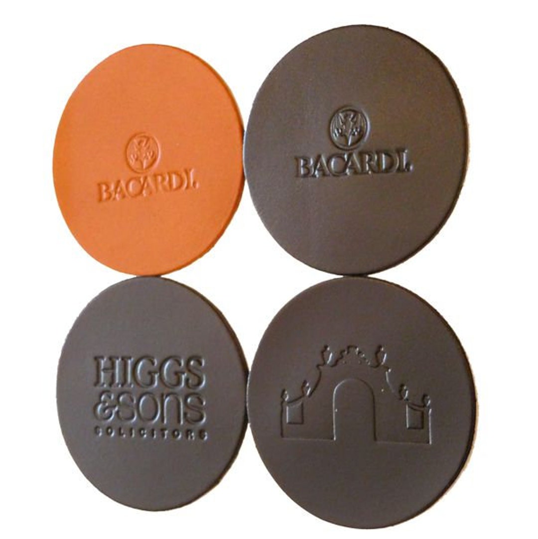 Embossed/debossed Real Leather Personalised Custom Coaster Sets - Etsy
