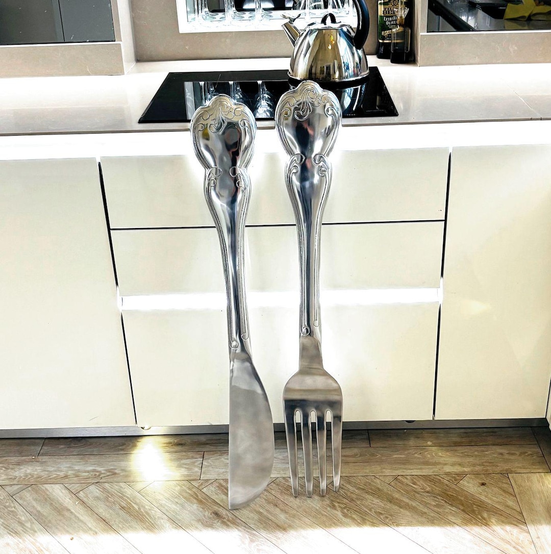 Extra Large Knife and Fork Cutlery Wall Set - Etsy