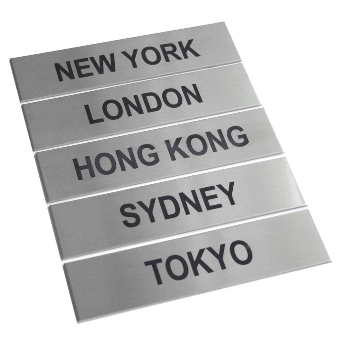 Custom Made Stainless Steel Timezone Signs, Brushed Stainless Steel ...