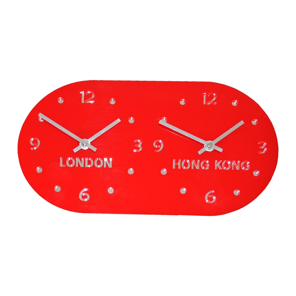 Red Gloss Acrylic Personalised Retro Timezone Wall Clocks - Etsy