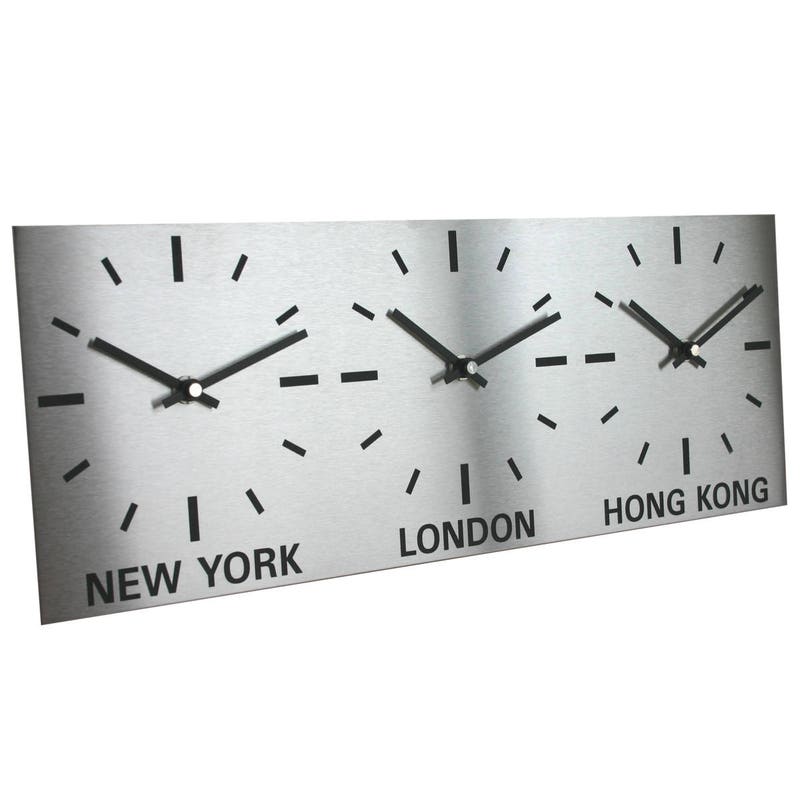 Dual Time Zone Clock - Etsy