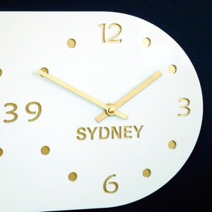 Decora White and Gold Time Zone Wall Clock - Etsy