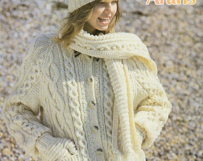 Original Aran KNITTING PATTERN Book Jarol 588 Womens Mens Childrens ...