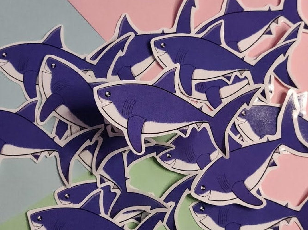 Megalodon Shark Sticker Holographic Option Holographic Options - Etsy