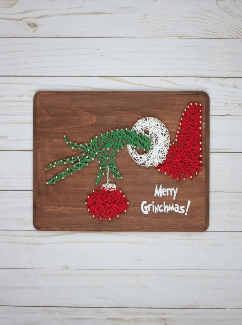 Grinch String Art Kit | Grinch Decor | Holiday Decor | Craft Kit | DIY ...