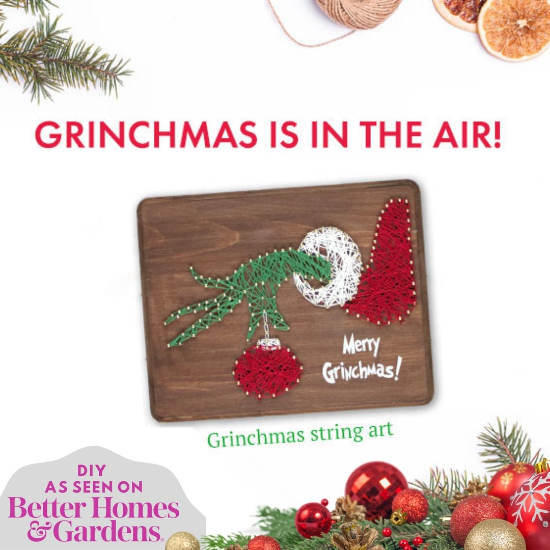 Grinch String Art Kit | Grinch Decor | Holiday Decor | Craft Kit | DIY ...