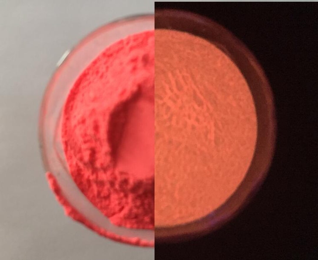 PINK-RED Glow in the Dark Pigment Powder - Etsy