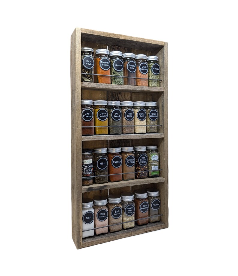 Wall Mounted Spice Rack Rustic Farmhouse Upcycled House Warming Gift ...