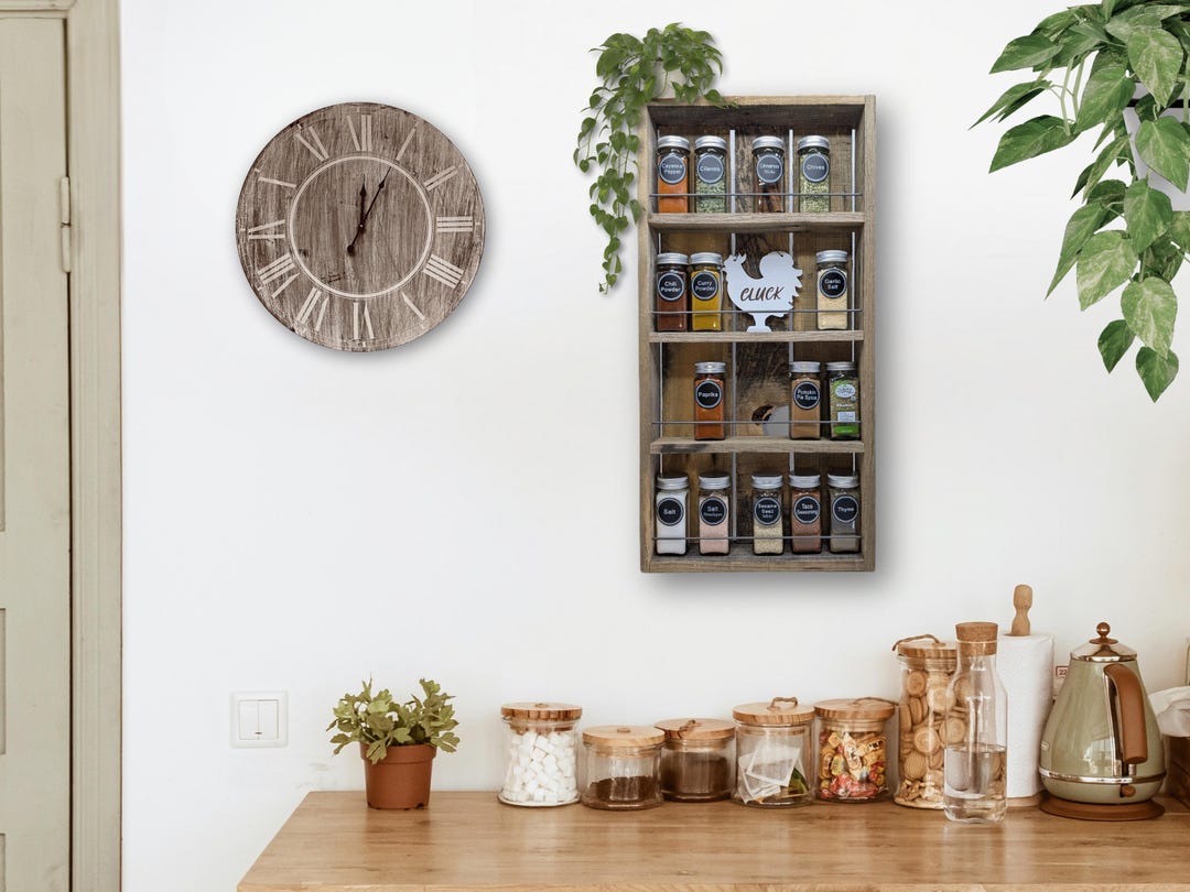 Wall Mounted Spice Rack | Rustic | Farmhouse | Upcycled | House Warming ...
