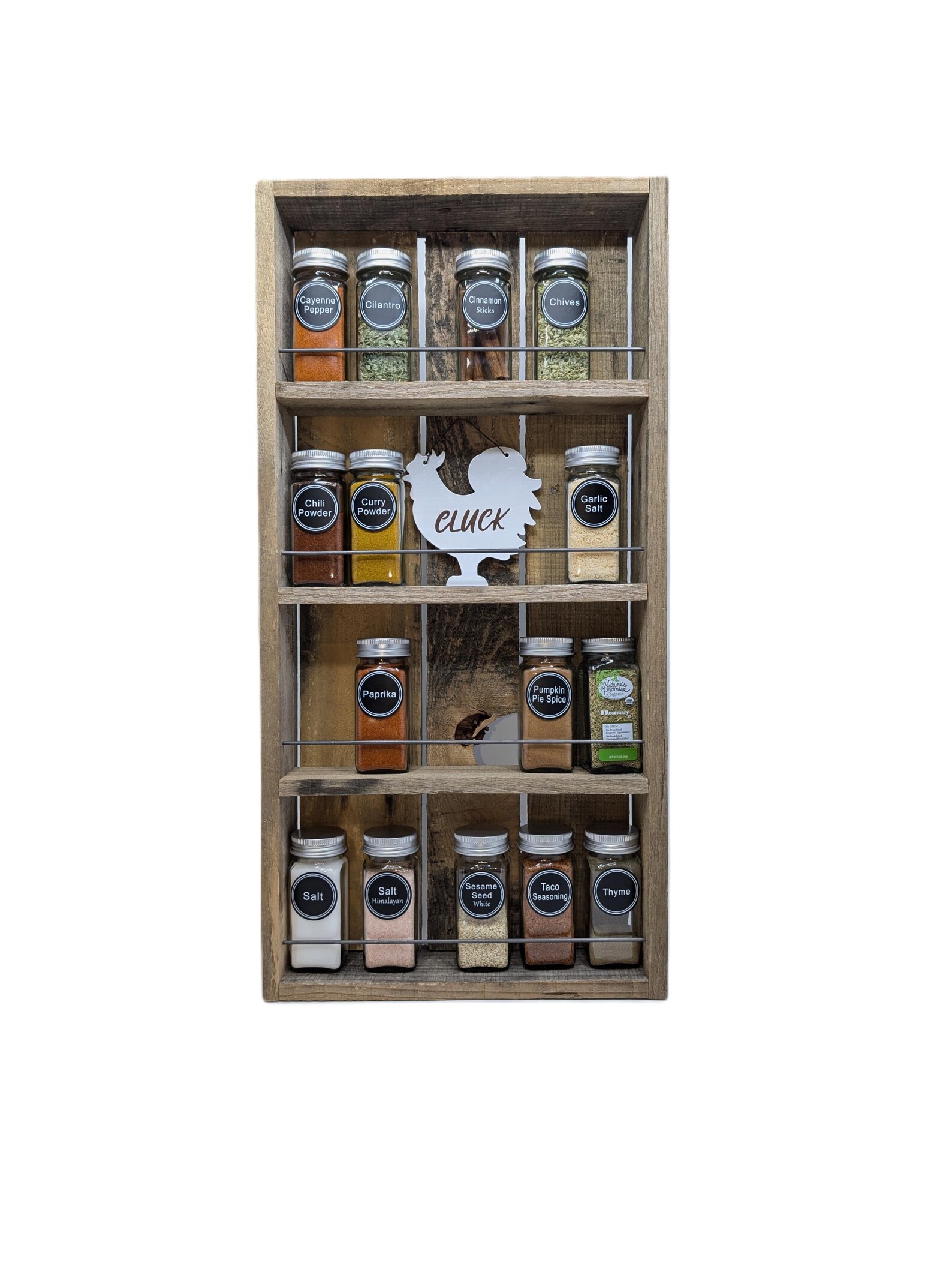 Wall Mounted Spice Rack Rustic Farmhouse Upcycled House Warming Gift ...