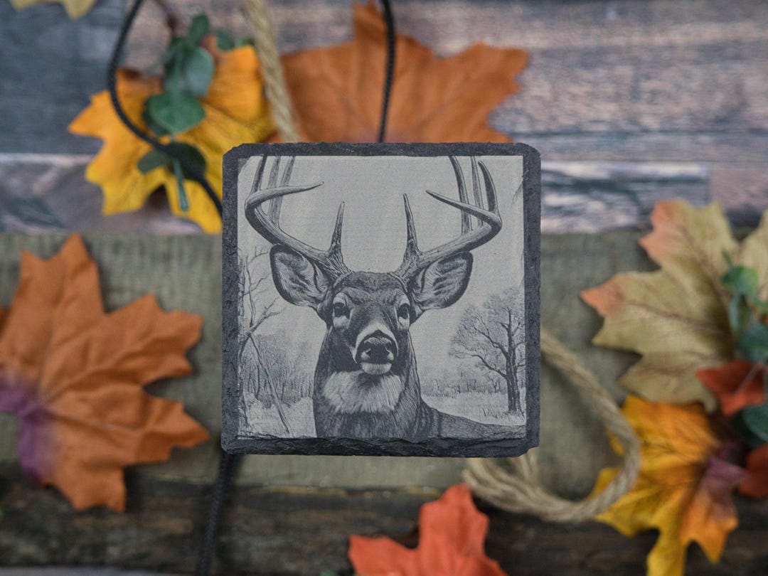 Wildlife Animal Coaster, Engraved Slate Coaster, Square Table Coasters ...