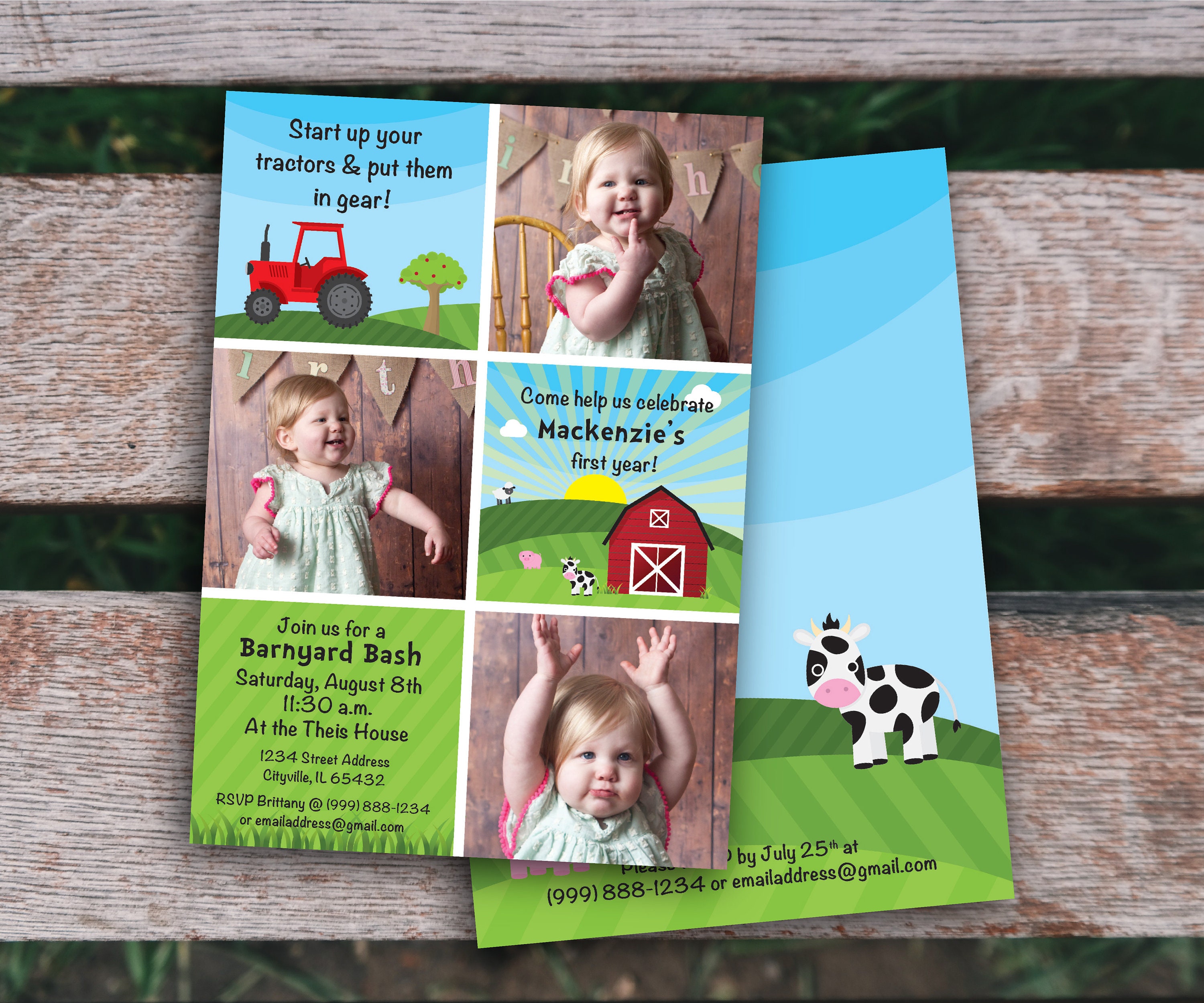 Farm Birthday Invitation, Barnyard Bash Invitation, Summer Birthday ...