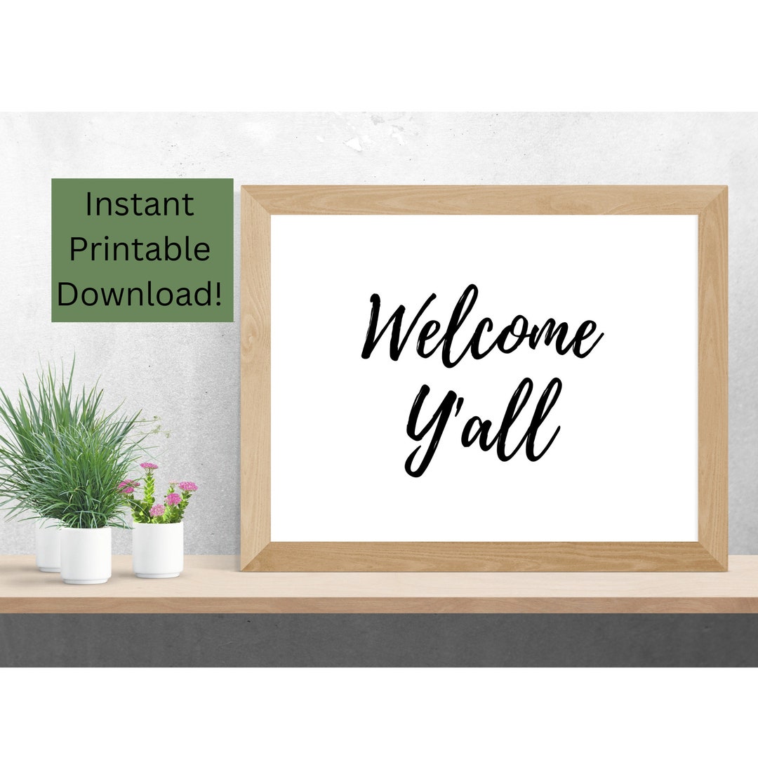 Welcome Y'all Instant Download Printable 8x10 - Etsy
