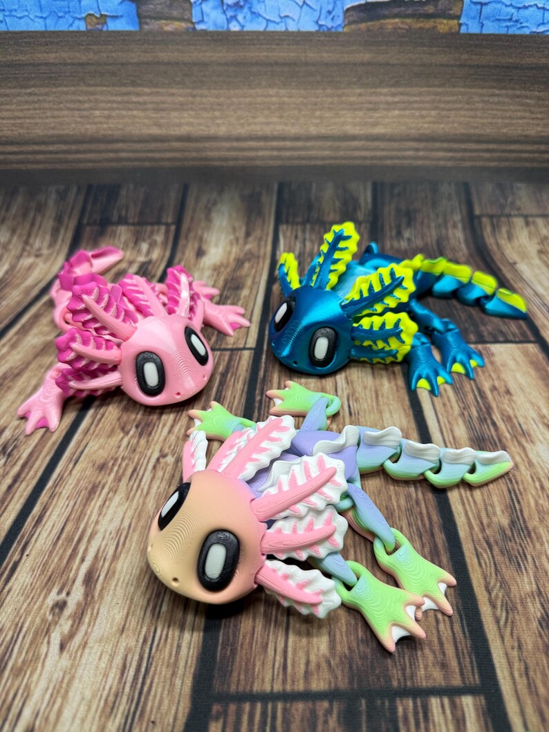 3d Printed Pet Axolotl Are Here - Axolotl - Fidget - Multiple Colors - Etsy