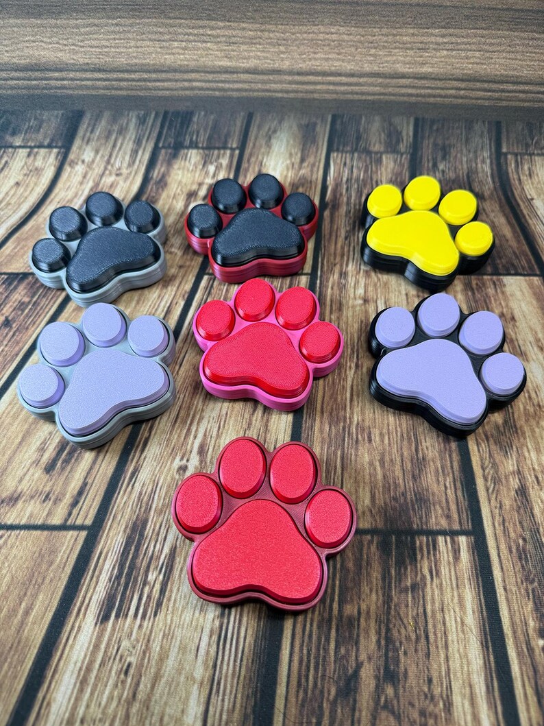 3D Printed Cat Paw Clicker - Multiple Color Option - Fidget Toy ...