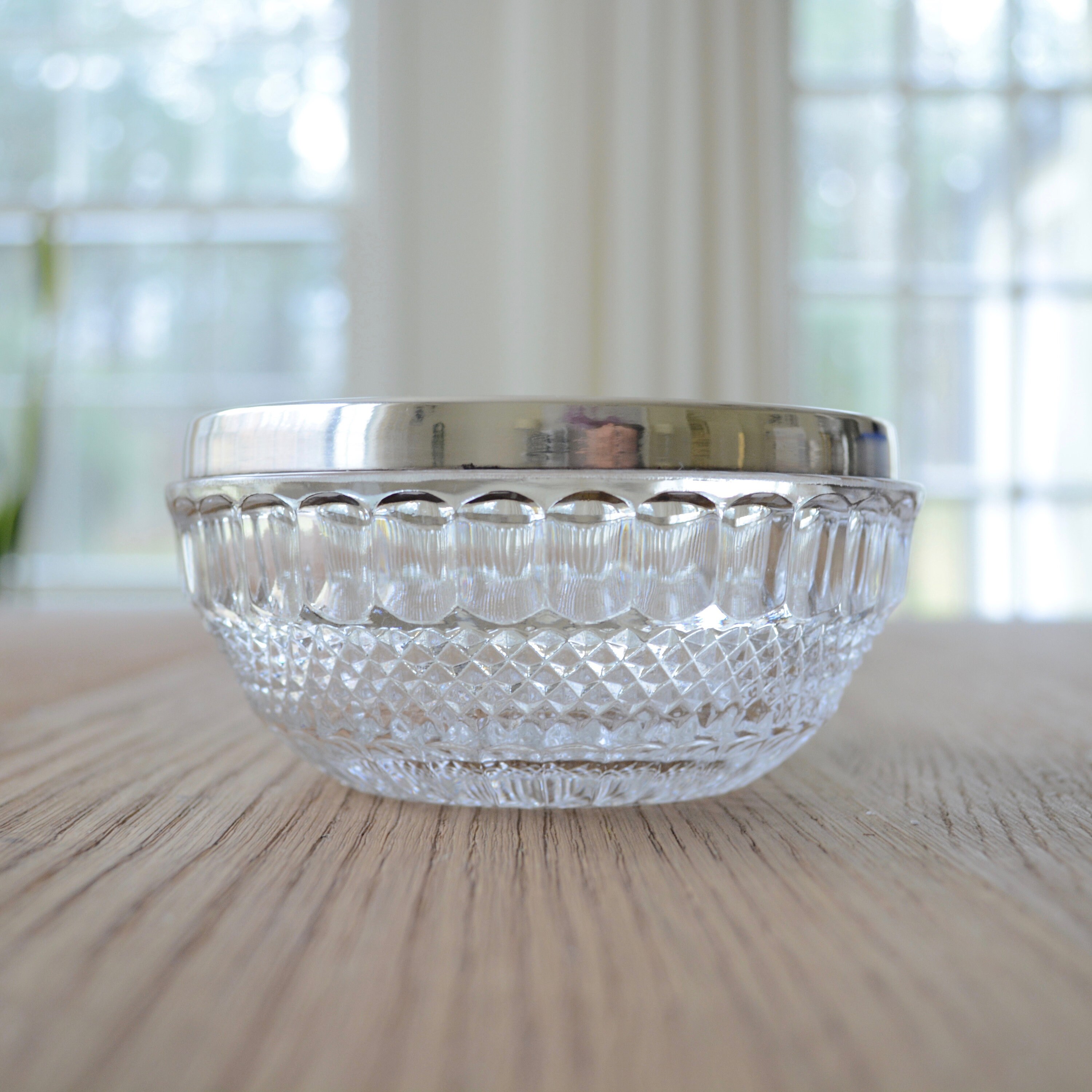 Vintage Small Silver and Glass Bowl - Etsy