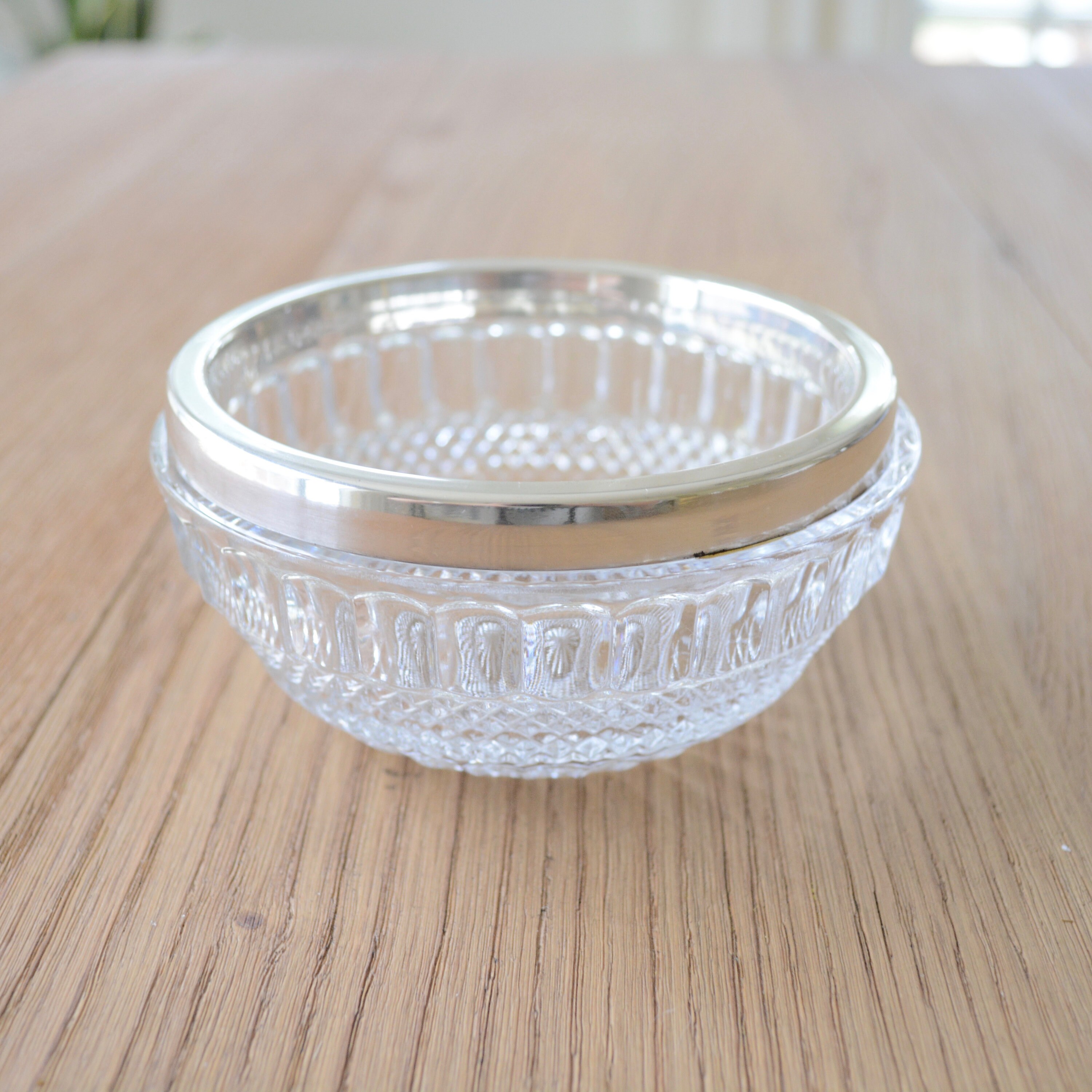 Vintage Small Silver and Glass Bowl - Etsy
