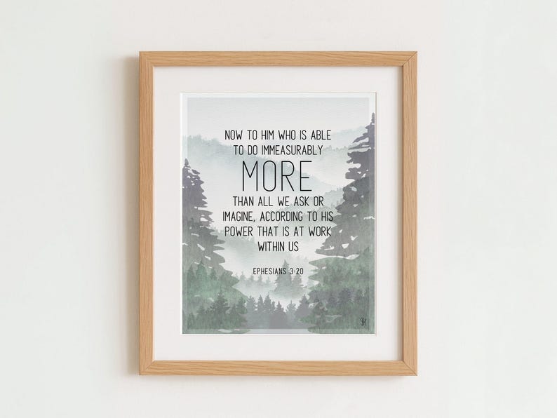 Ephesians 3:20 Wall Art | Christian Bible Verse Print | 8x10 Digital ...