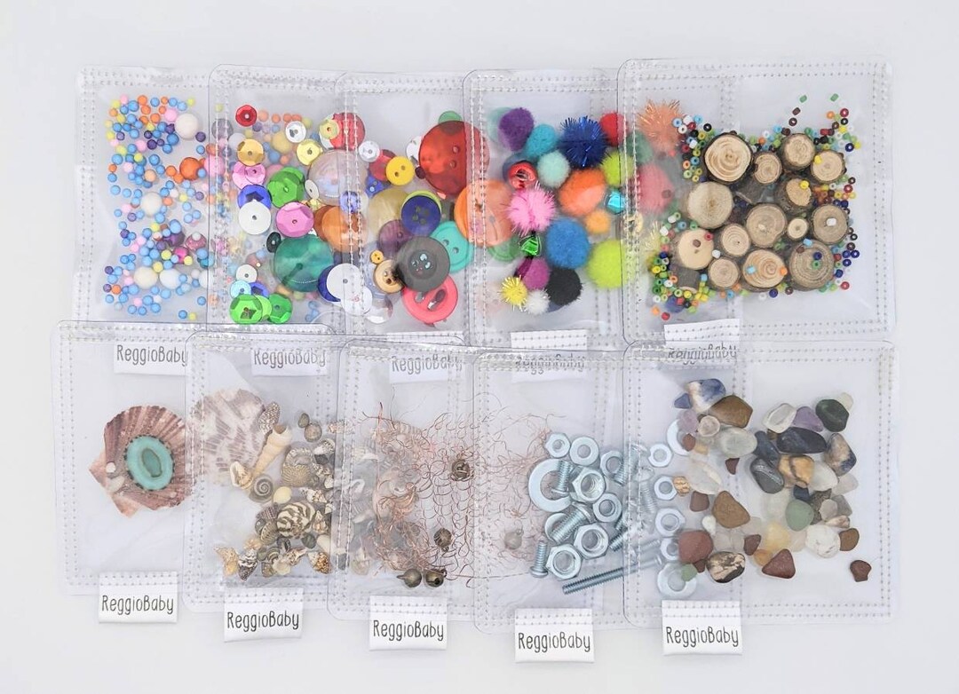 Clear Sensory Toy Multi-pack: Natural Shells, Gems, Buttons - Set of 10 ...