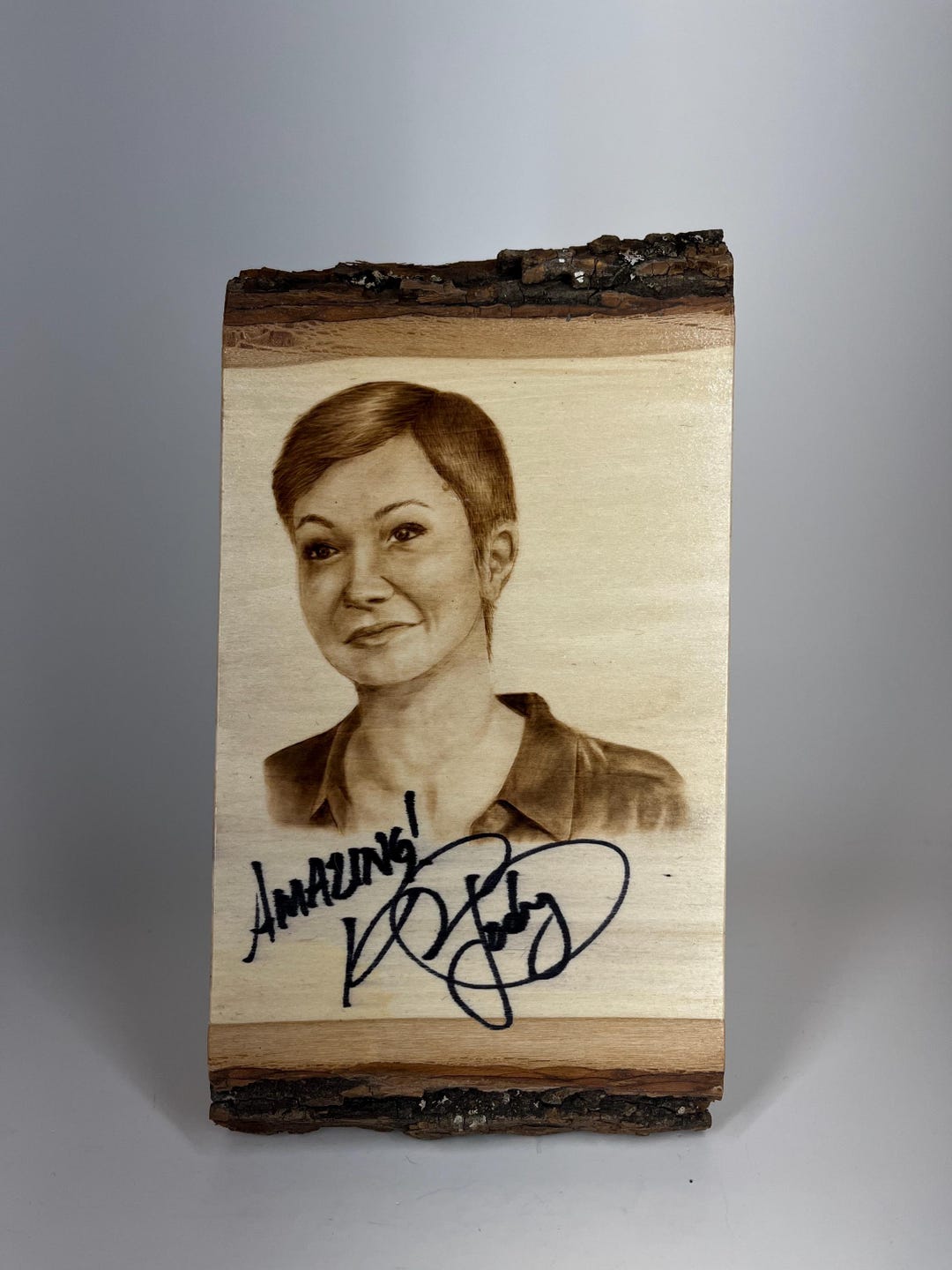 Kim Rhodes Autographed Wood Burned Portrait | Supernatural Jody Mills ...