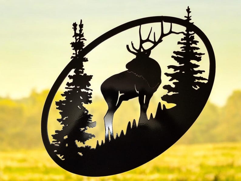 Elk Picture Custom Made Metal Sign Painted Black - Etsy