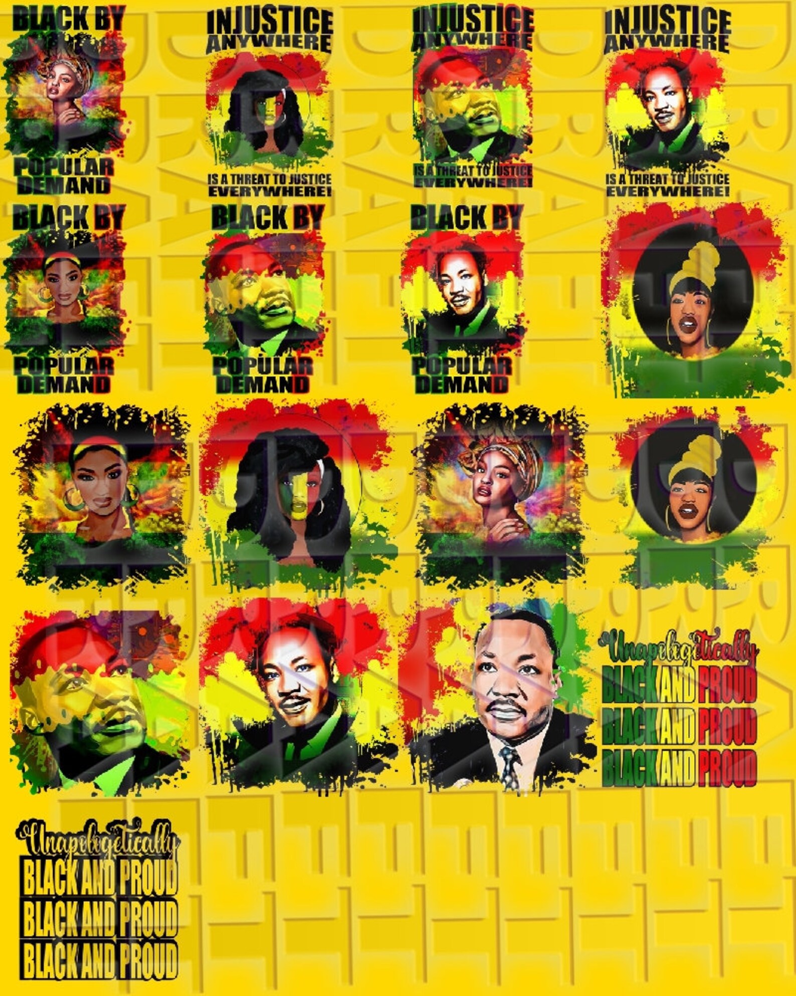 BLACK HISTORY Colorful PNG Bundles 16 Total Files. - Etsy