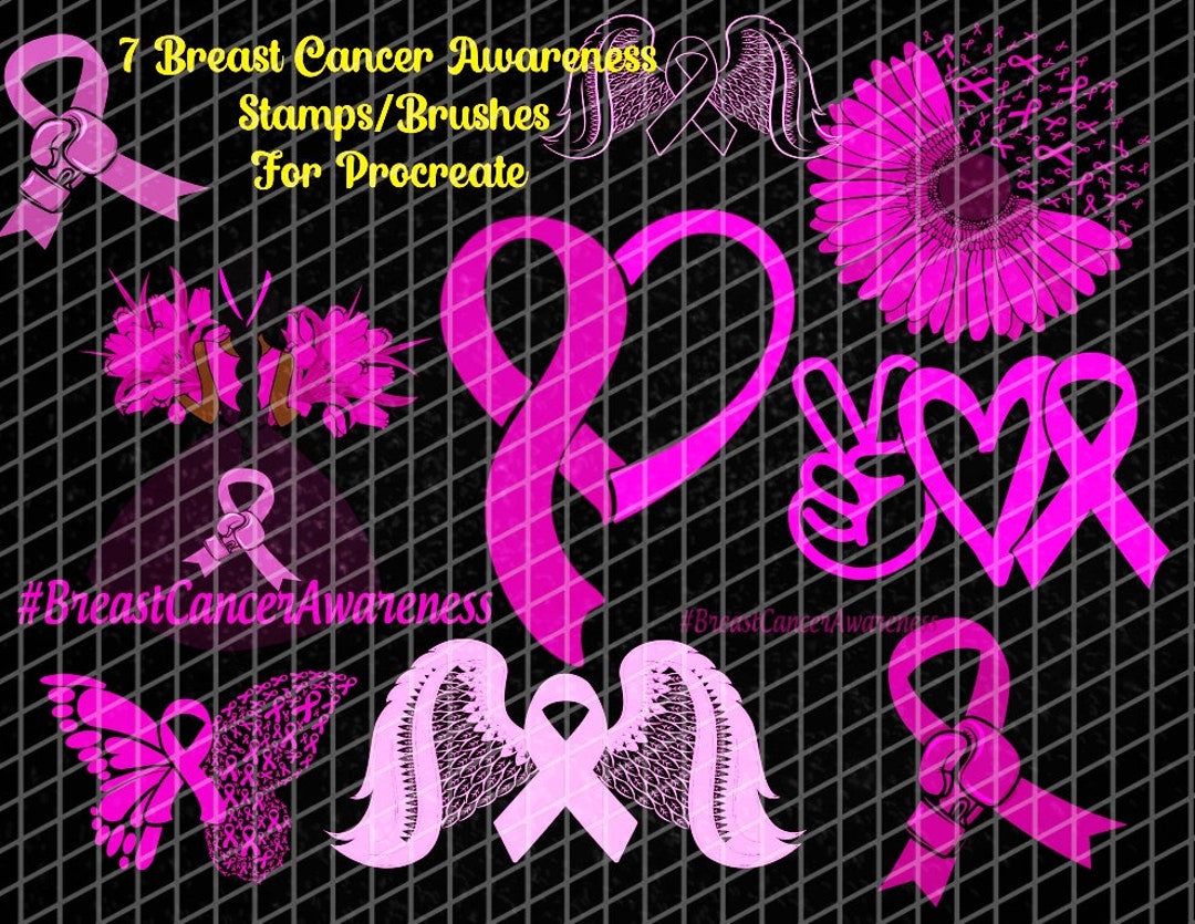 8 Breast Cancer Awareness Stamps Brushes for Procreate - Etsy