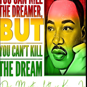 Dr MARTIN LUTHER KING Jr Portrait Quotes Perfect for Mlk Day and Black ...