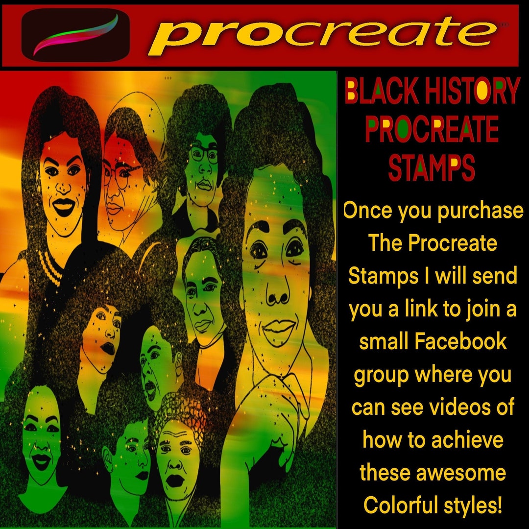 Procreate BLACK HISTORY ICONS Male and Female Stamps Create - Etsy