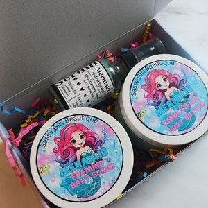 Mermaid Gift Set, Salt Scrub, Emulsified Body Butter, Facial Serum With ...