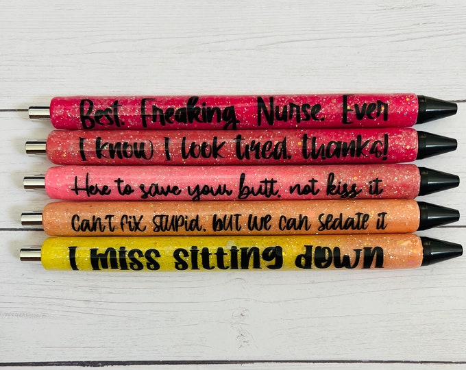 Pen, Nurses, Pen Set, Funny, Funny Pens, Motivational Pens, Writing ...