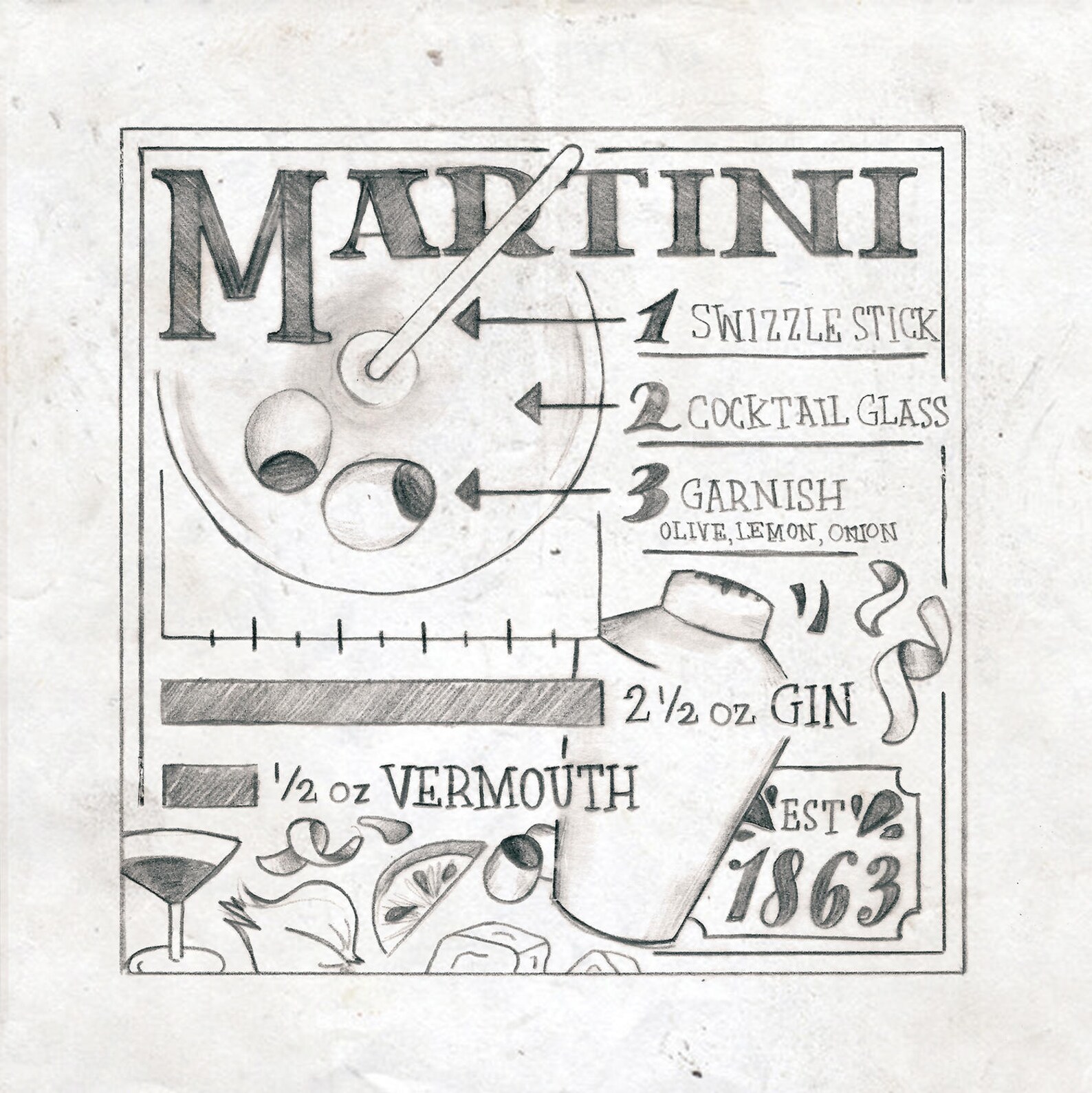 Cocktail Printable: Martini - Etsy