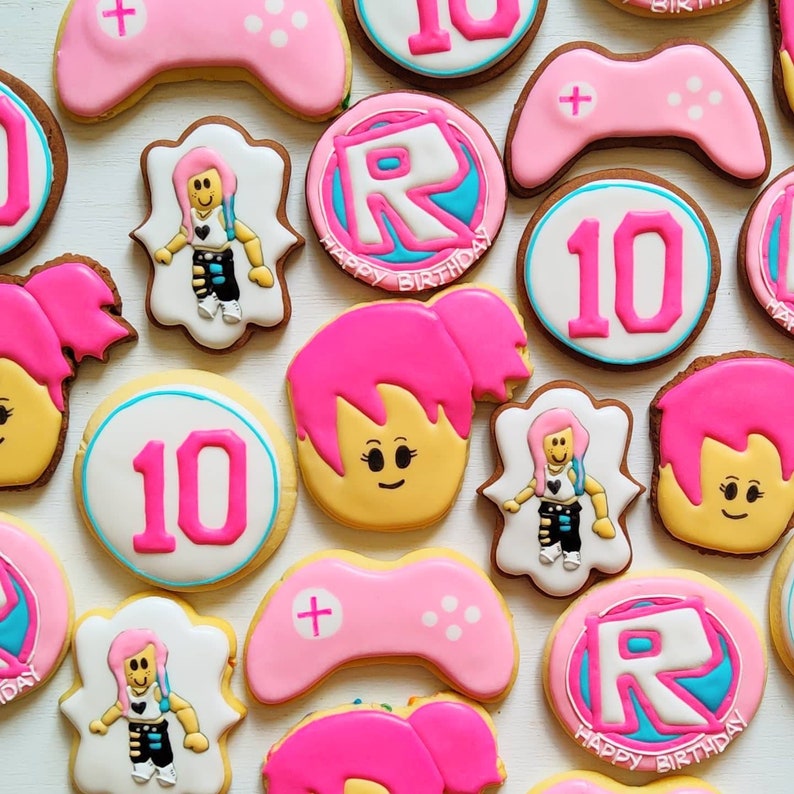 Roblox Girl Birthday Cookies set 2 - Etsy