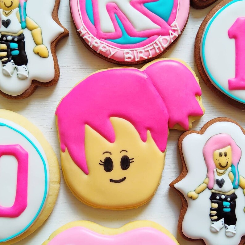 Roblox Girl Birthday Cookies set 2 - Etsy
