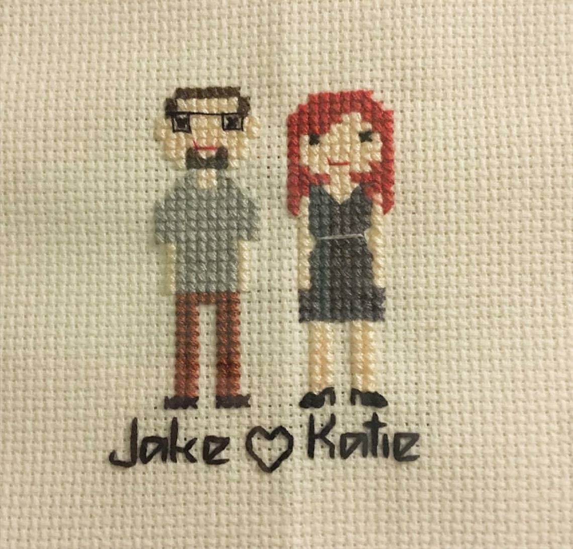 Custom 2 Character Cross Stitch Family - Etsy