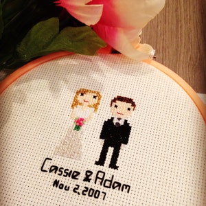 Custom 2 Character Cross Stitch Family - Etsy